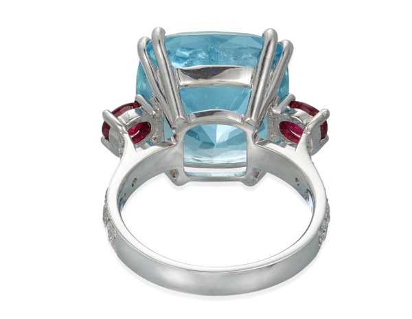 AQUAMARINE, RUBY AND DIAMOND RING, | Christie’s